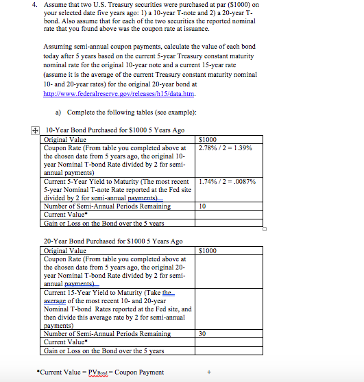 Yield Curve and Bond Valuation Worksheet Action | Chegg.com