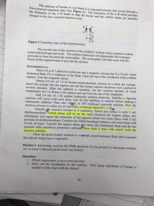 Solved The addition of borane to a pi bond is concerted | Chegg.com
