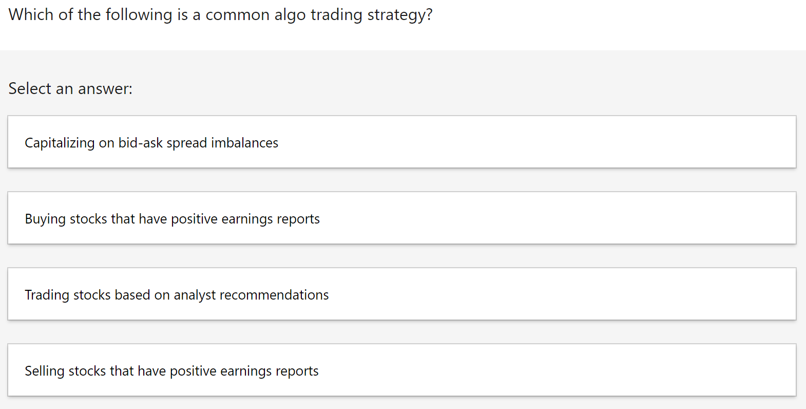 Solved Which of the following is a common algo trading | Chegg.com