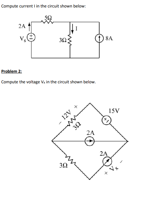 Solved Compute current I in the circuit shown below: Problem | Chegg.com