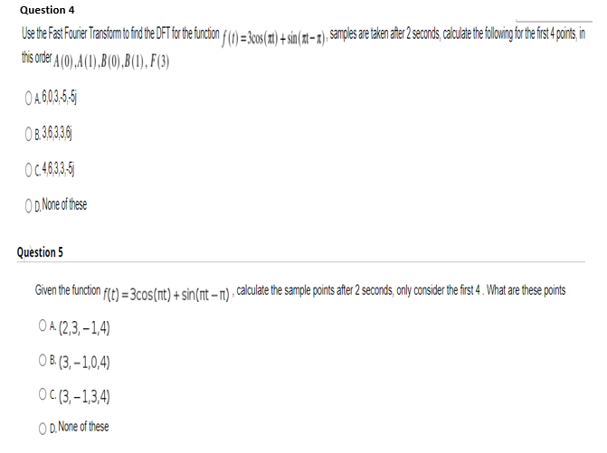 Solved Question 4 Use the Fast Fourier Transform to find the | Chegg.com