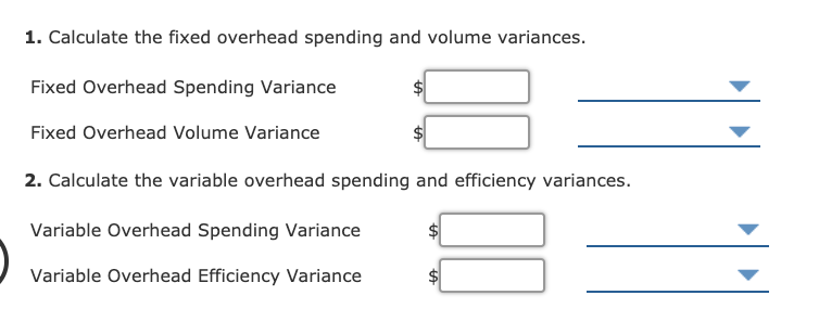 Solved Overhead Variances, Four-Variance Analysis, Journal | Chegg.com