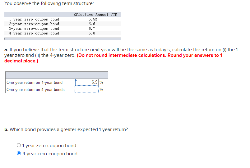 Solved You observe the following term structure: 1-year | Chegg.com