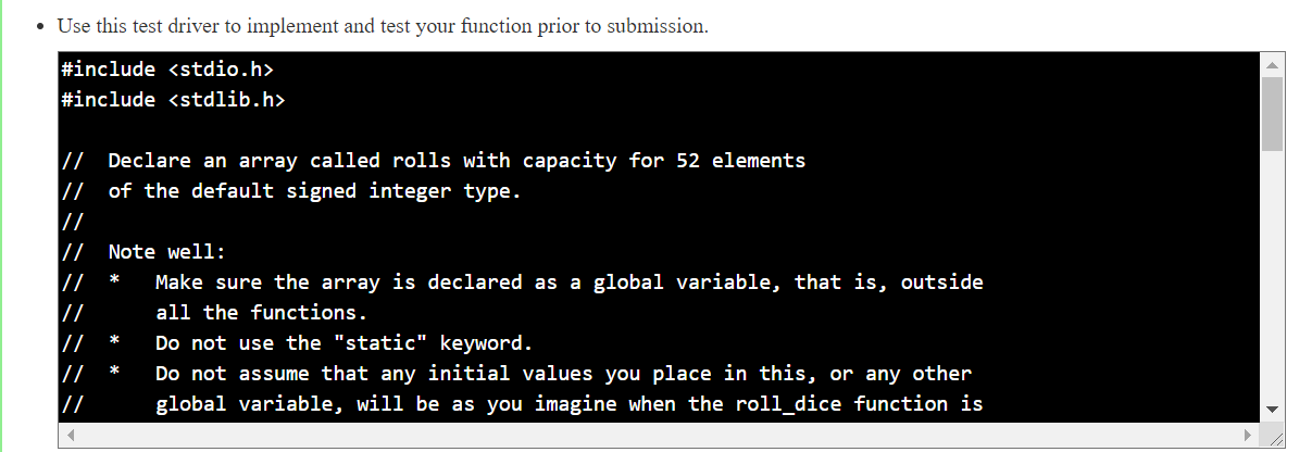 Solved Complete the implementation of the roli_dice | Chegg.com