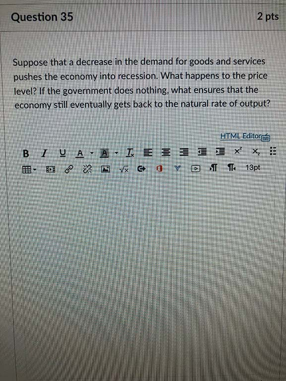 Solved Question 35 2 pts Suppose that a decrease in the | Chegg.com