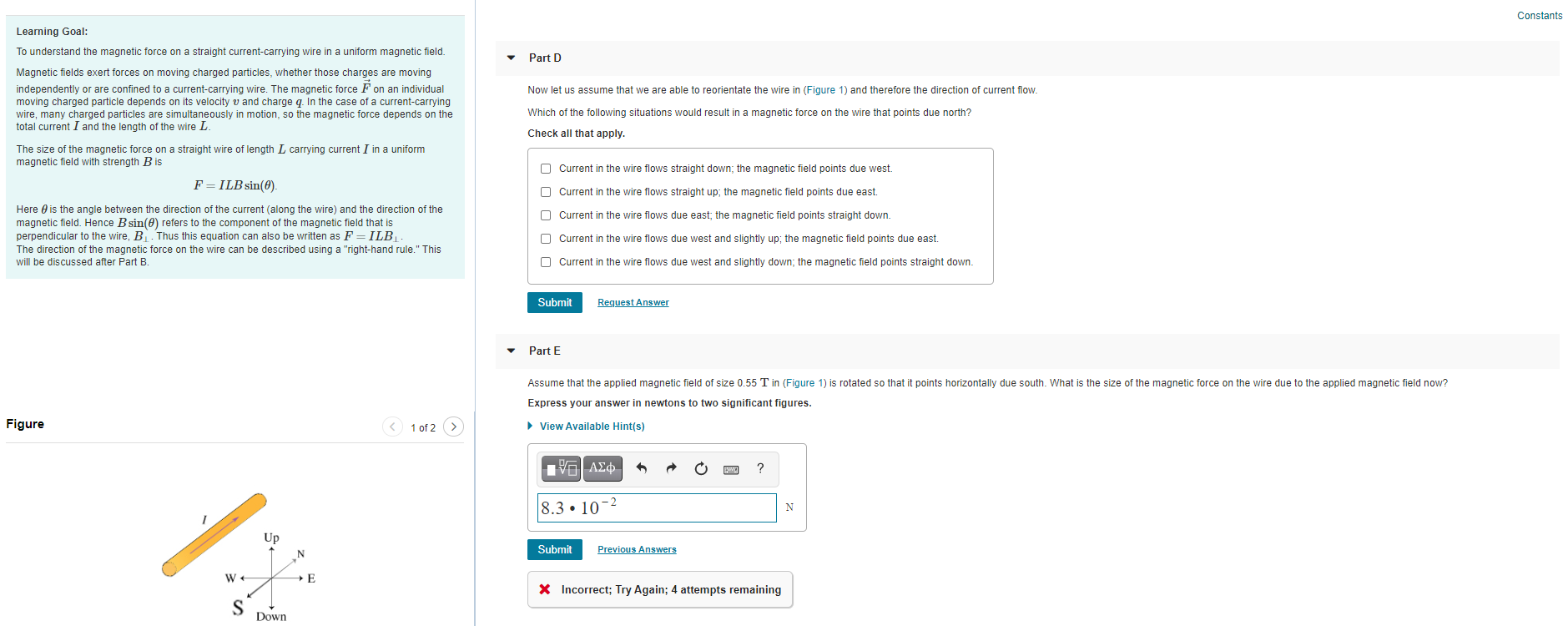 Constants Part D Now let us assume that we are able | Chegg.com
