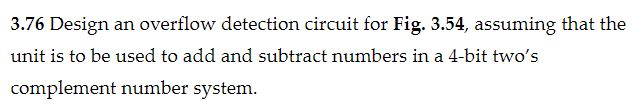 Solved 3.76 Design an overflow detection circuit for Fig. | Chegg.com