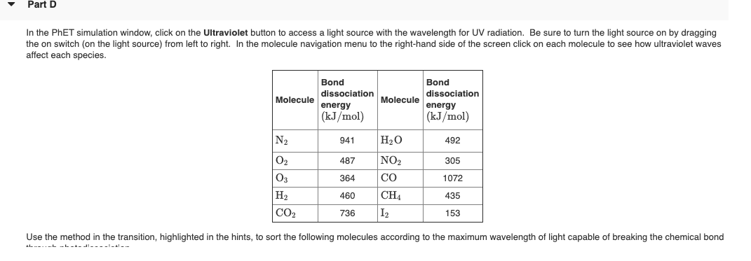 Solved Part D In the PhET simulation window, click on the | Chegg.com