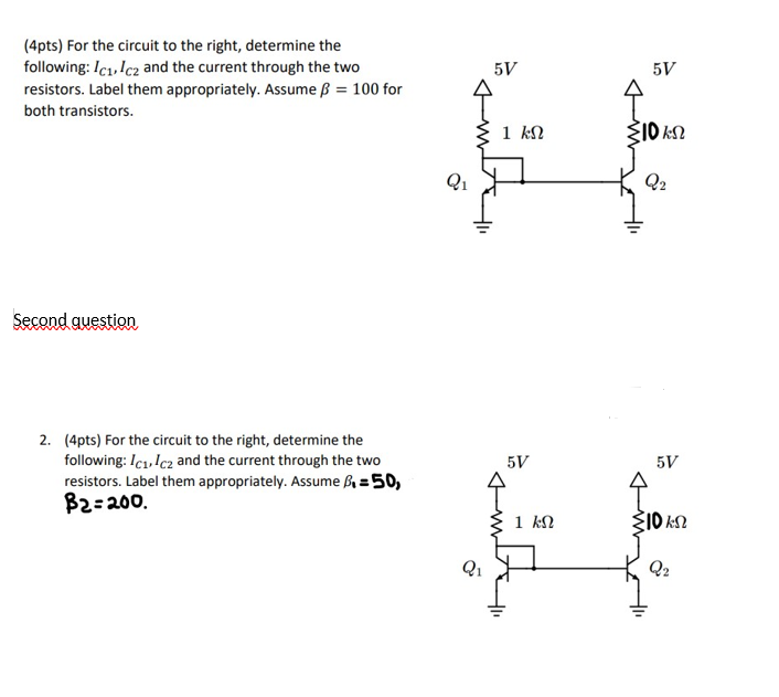 Solved (4pts) ﻿For the circuit to the right, determine | Chegg.com