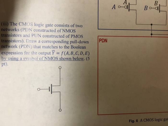 Solved 6. (15 pt 6 pull-down network (PDN) of a complex CMOS | Chegg.com