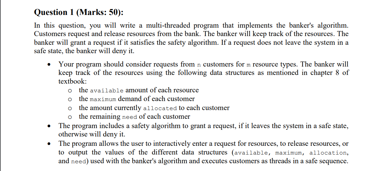 Solved Question 1 (Marks: 50): In this question, you will | Chegg.com