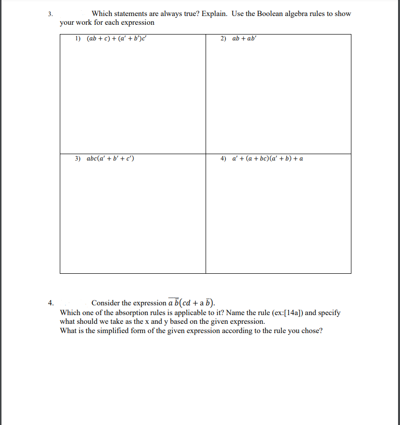 Solved 1. By using a truth table prove each: x(xˉ+y)=xy | Chegg.com