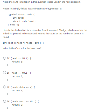 Solved Note: the find_x function in this question is also | Chegg.com