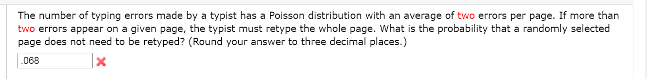 Solved The number of typing errors made by a typist has a | Chegg.com