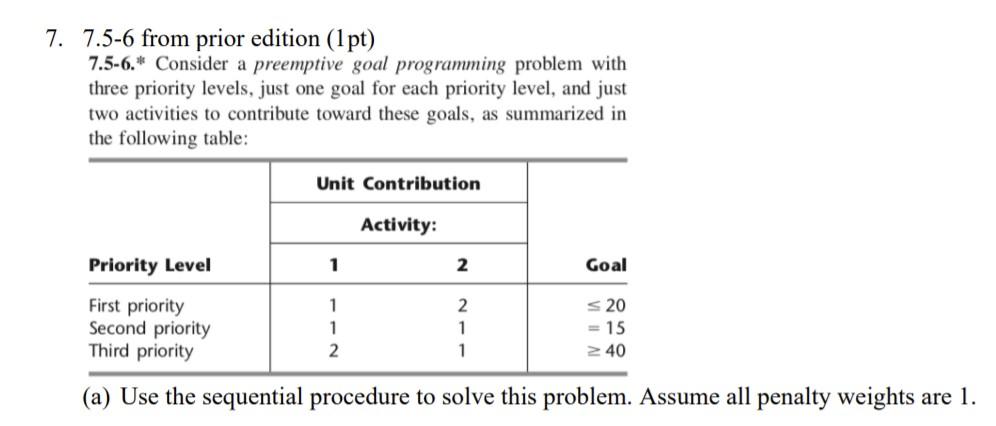 Solved 7. 7.5-6 from prior edition (1 pt) 7.5-6.* Consider a | Chegg.com