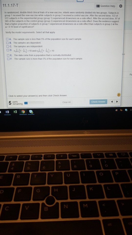 Solved 11.1.17-T Question Hep In randomized, double blind | Chegg.com