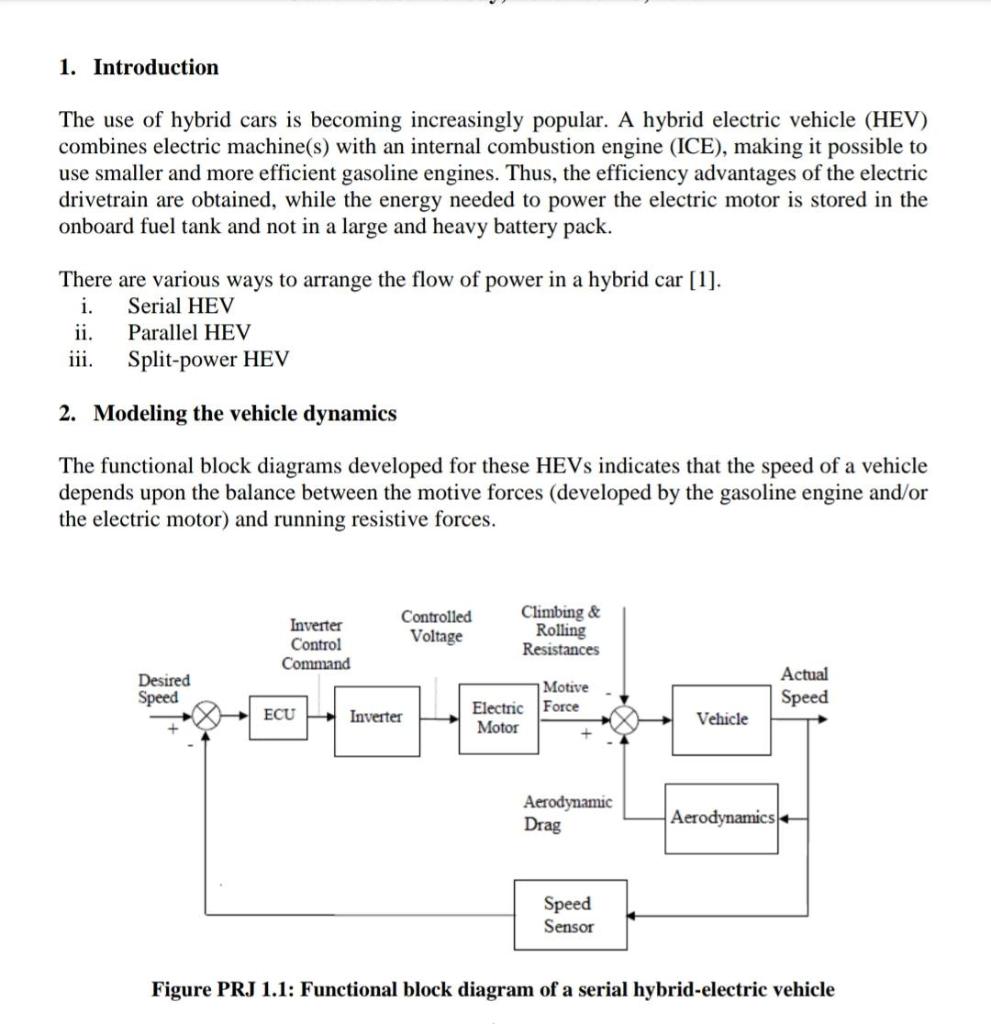 1. Introduction The use of hybrid cars is becoming | Chegg.com