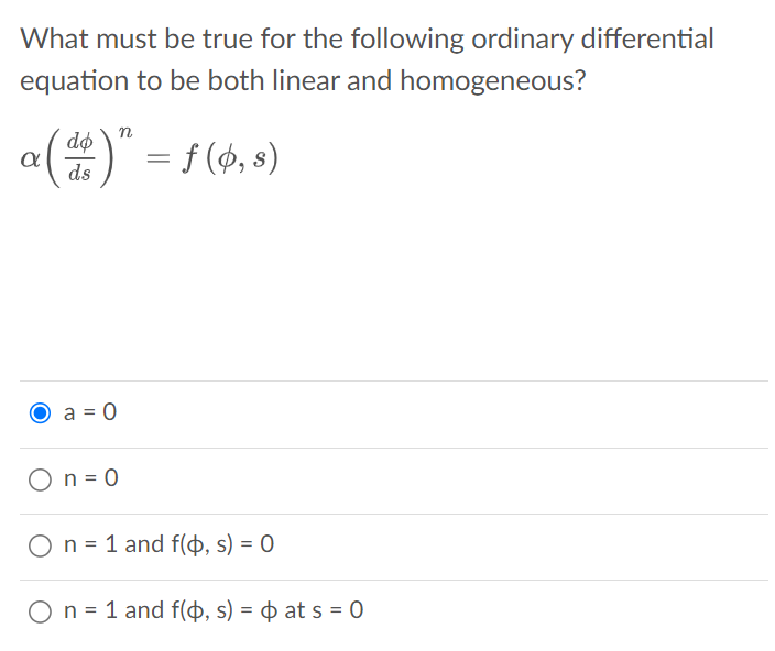 Solved What must be true for the following ordinary | Chegg.com