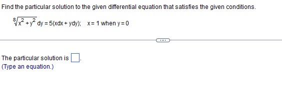 Solved Find the particular solution to the given | Chegg.com