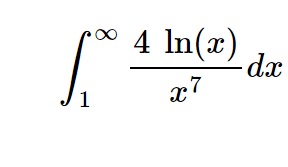Solved ∫1∞4ln(x)x7dx | Chegg.com
