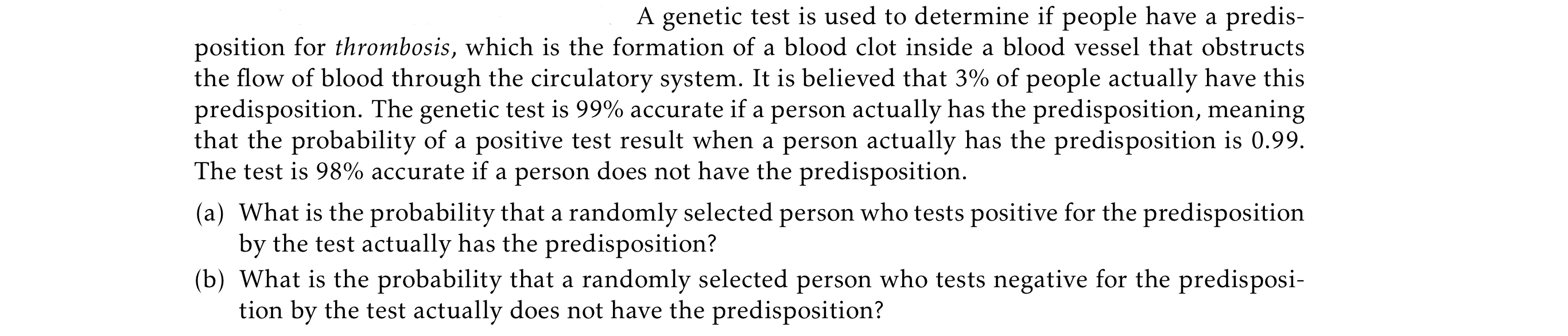 Solved A genetic test is used to determine if people have a | Chegg.com