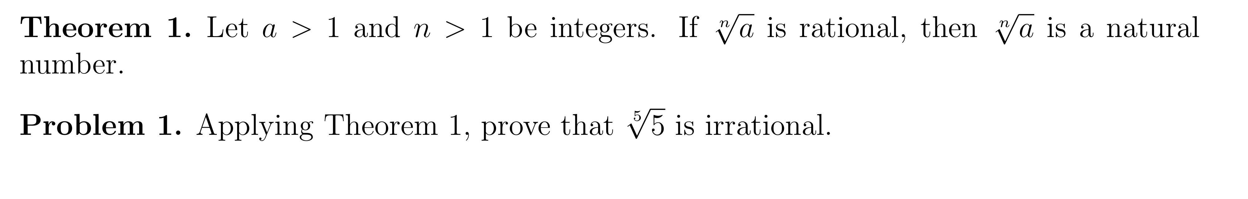 Theorem 1. ﻿Let a>1 ﻿and n>1 ﻿be integers. If an ﻿is | Chegg.com
