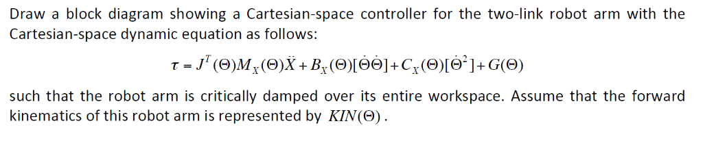 Draw a block diagram showing a Cartesian-space | Chegg.com