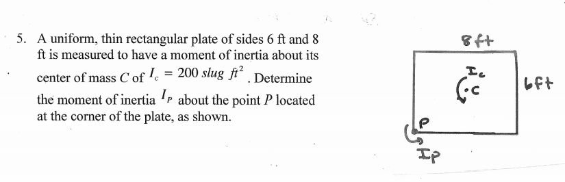 Solved eft 5. A uniform, thin rectangular plate of sides 6 | Chegg.com