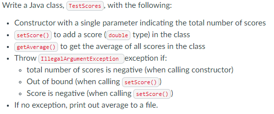 Solved Write a Java class, , with the following: - | Chegg.com