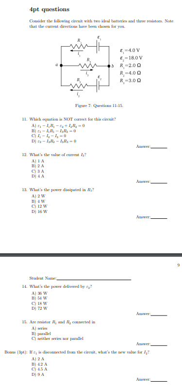 Solved 4pt questions Consider the following circuit with two | Chegg.com