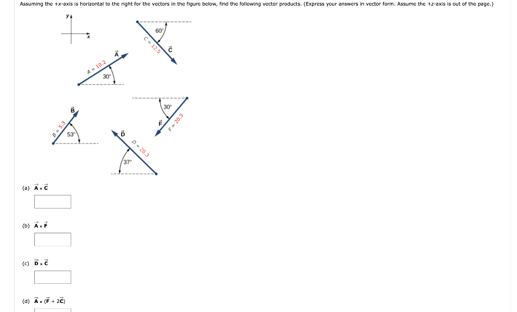 Solved A×(F+2C)(d) A×(F+2C) (e) I^×B (f) j^×B (g) (3i^−j^)×B | Chegg.com