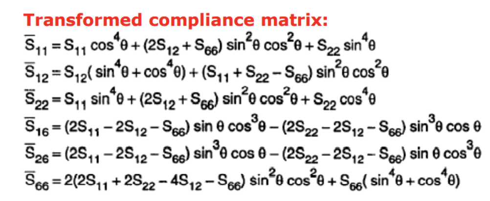 Solved calculate transformed compliance matrices if the 2D | Chegg.com