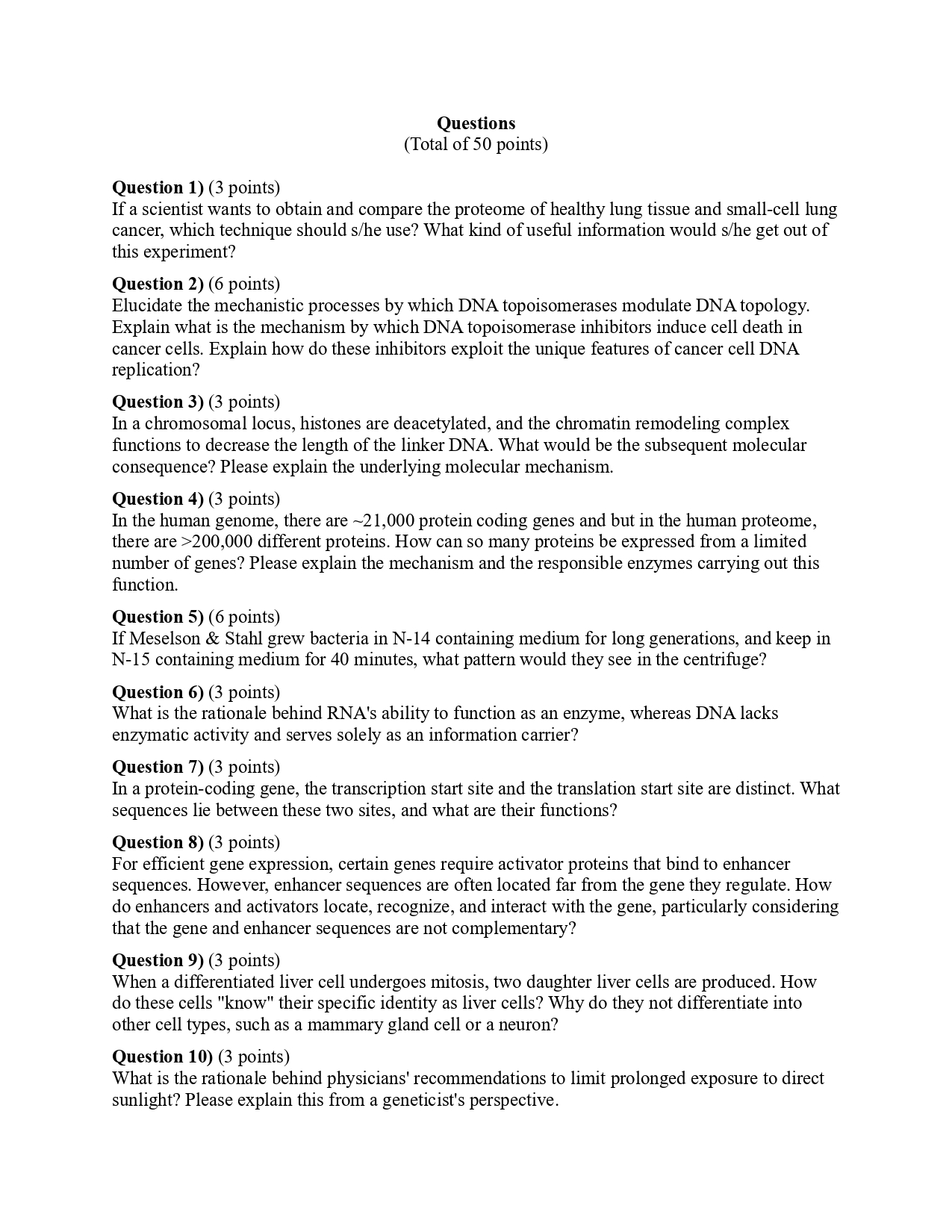 Solved Questions(Total of 50 ﻿points)Question 1) (3 | Chegg.com