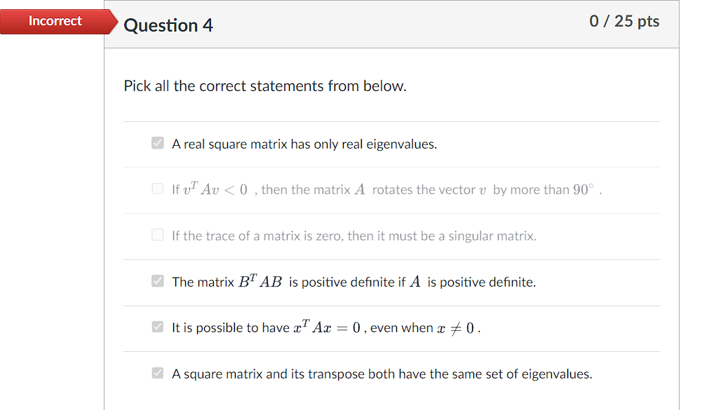 Solved Pick all the correct statements from below. A real | Chegg.com