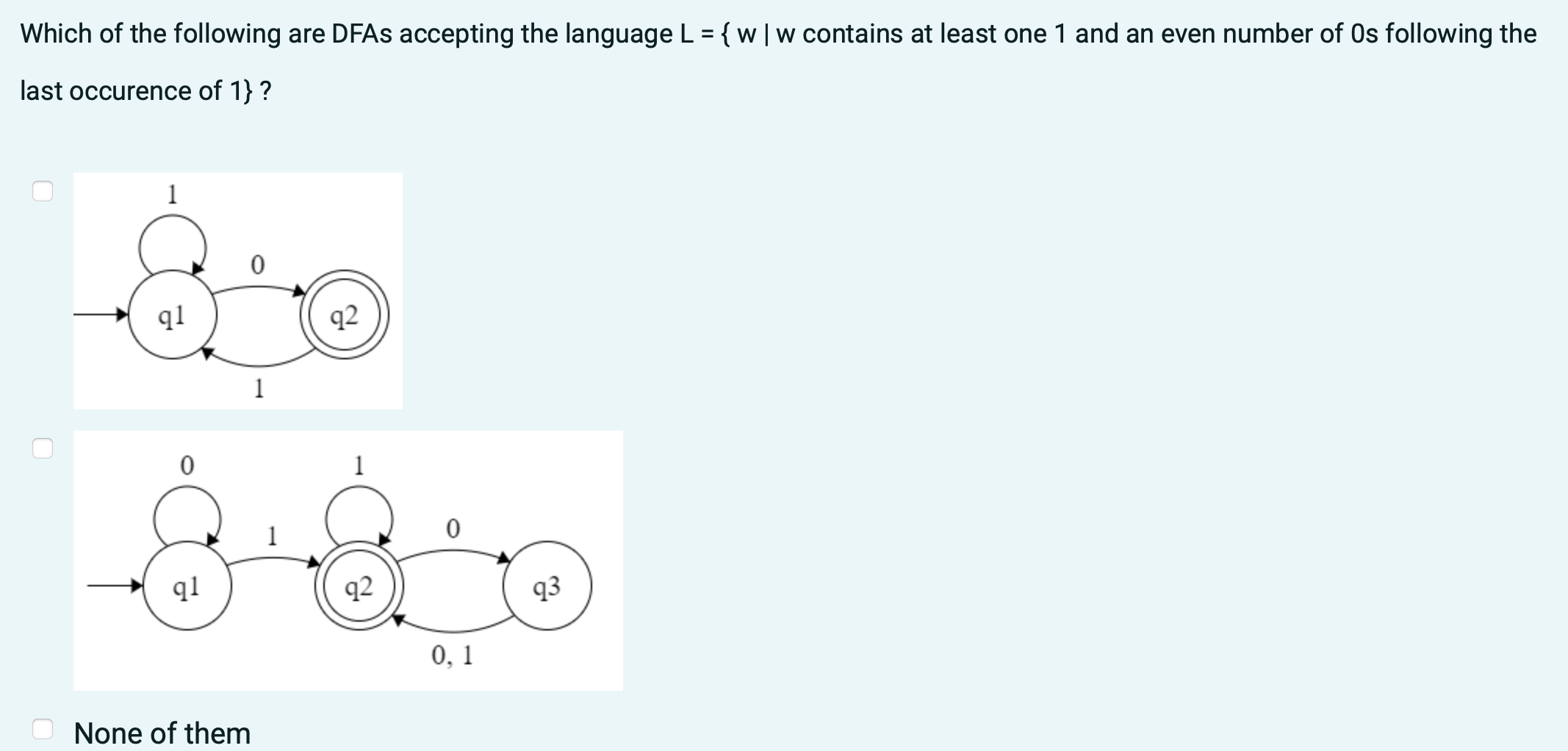Solved Which of the following are DFAs accepting the | Chegg.com