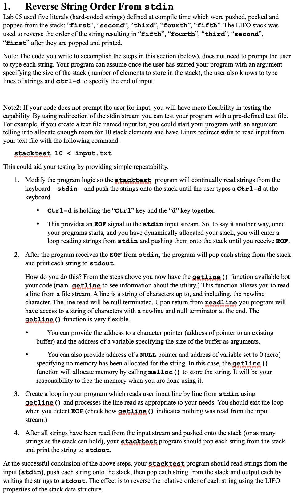 Solved Code Thusfar: stack.h: #ifndef STACK_H #define | Chegg.com