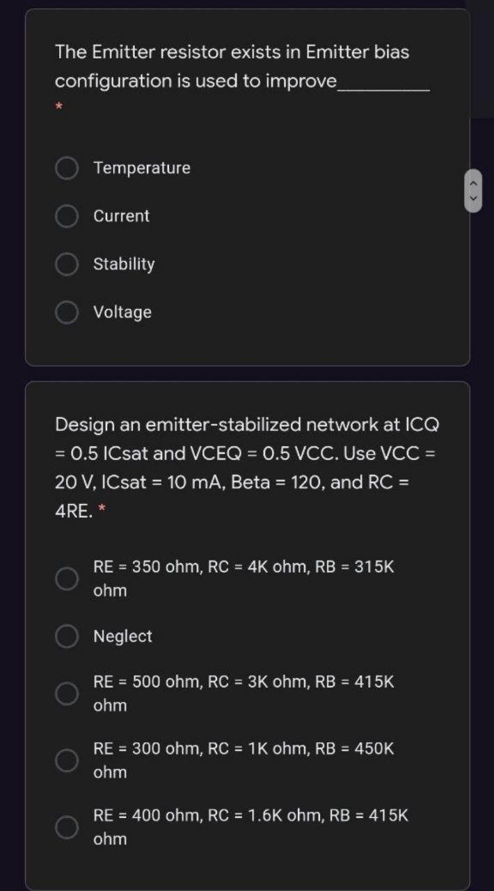 Solved The Emitter resistor exists in Emitter bias | Chegg.com