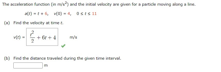 Solved The acceleration function (in m/s2 ) and the initial | Chegg.com