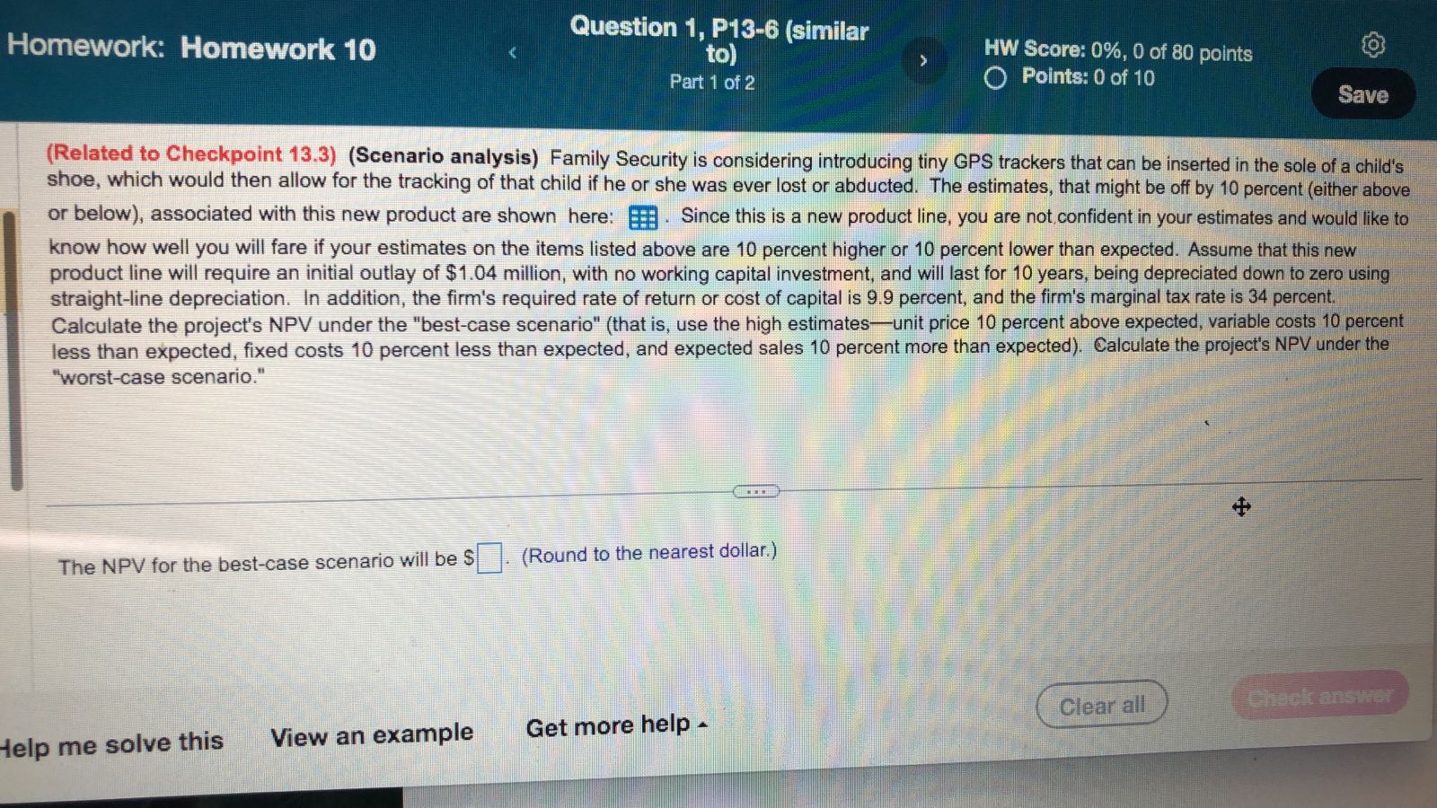 Solved (Related to Checkpoint 13.3) (Scenario analysis) | Chegg.com
