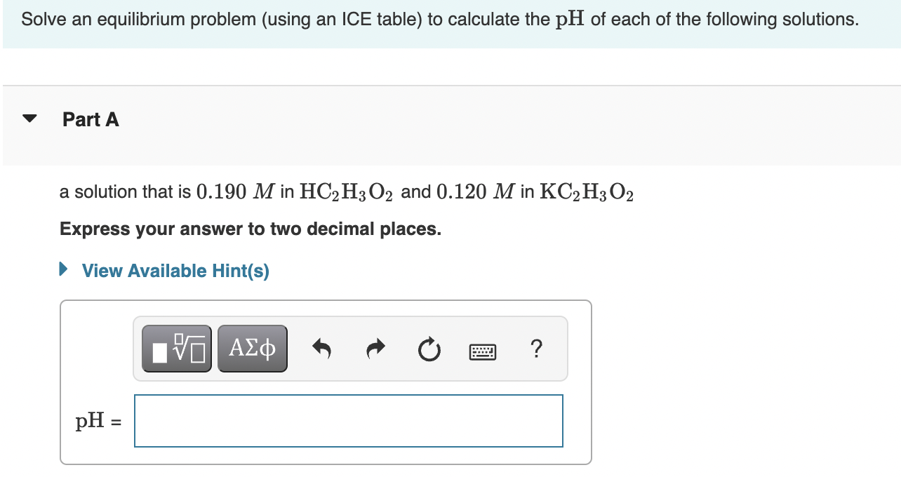 Solved Solve an equilibrium problem (using an ICE table) to | Chegg.com