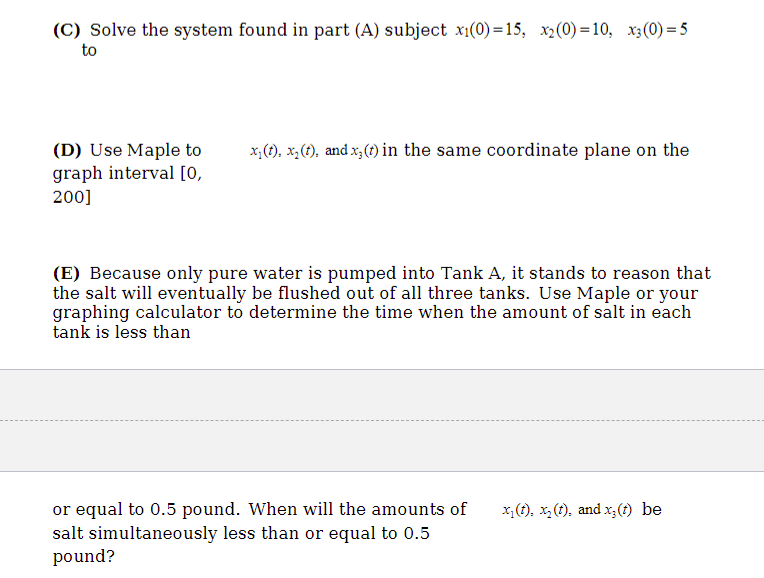 Solved Three large tanks contain brine, as shown below. Use | Chegg.com