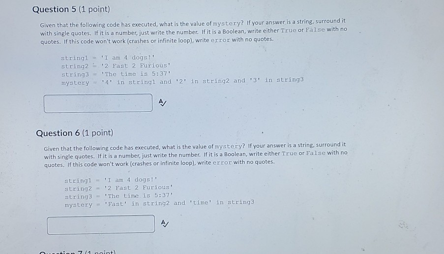 Solved Question 1 (1 point) Given the following code has | Chegg.com