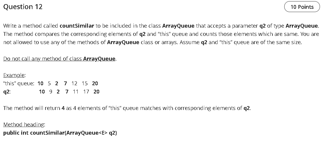 Solved Question 12 10 Points Write A Method Called 