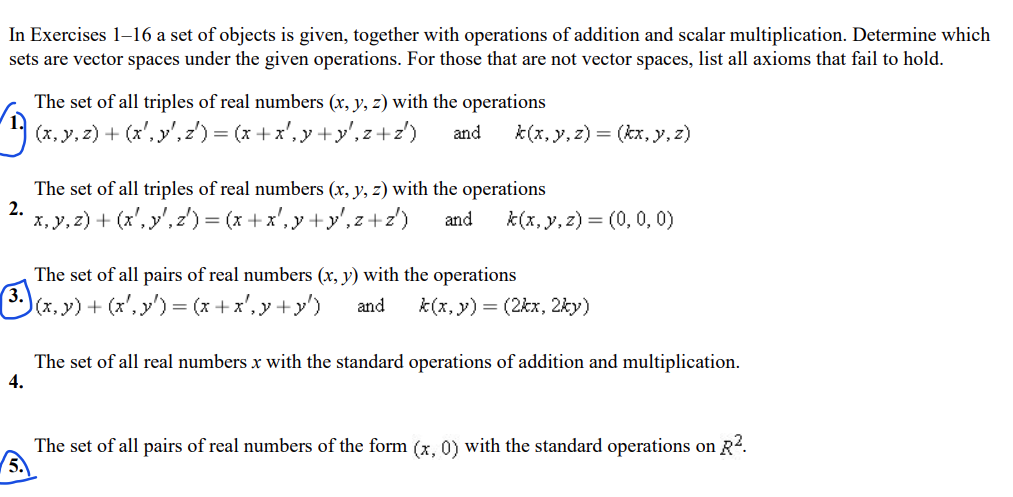 Solved In Exercises 1-16 a set of objects is given, together | Chegg.com