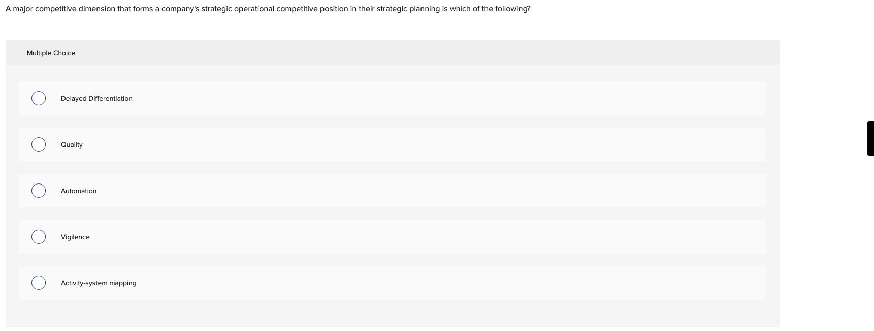 Solved Multiple Choice Delayed Differentiation Quality | Chegg.com