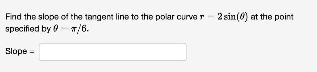 Solved Find the slope of the tangent line to the polar curve | Chegg.com