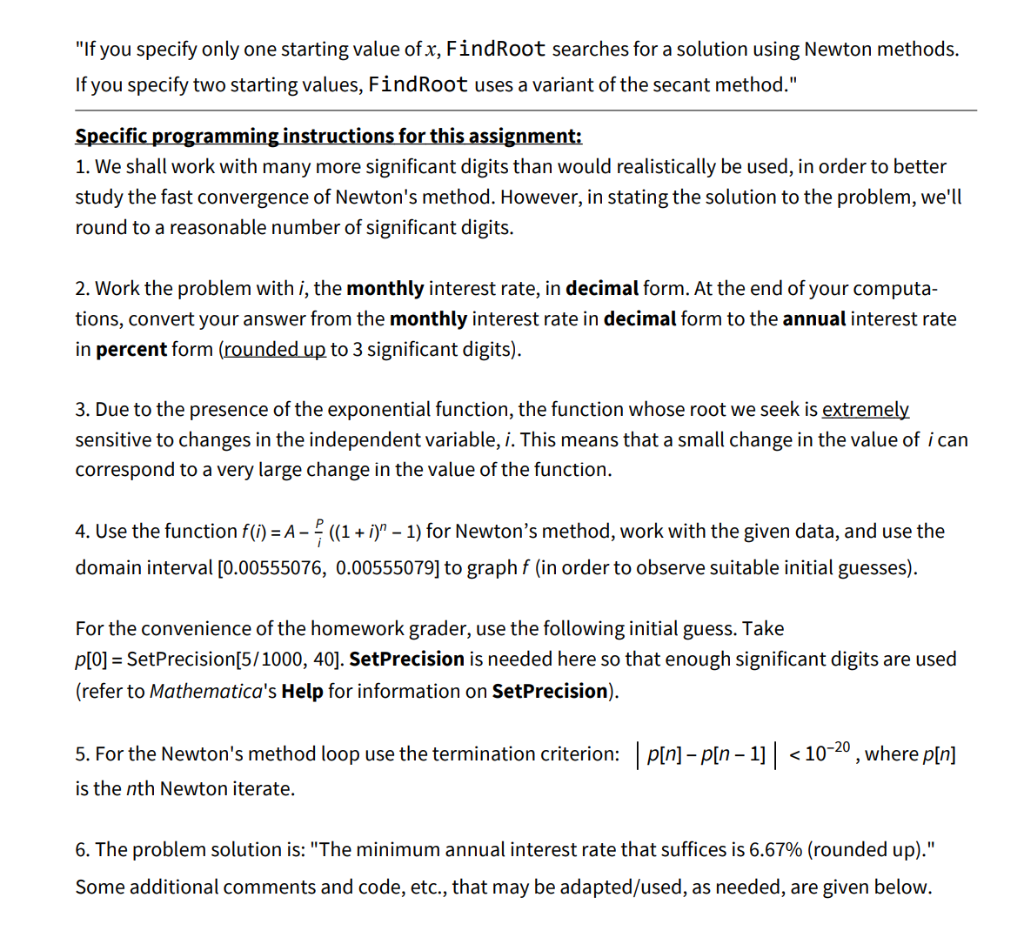 Solved Homework \#3 - Newton's Method with Mathematica | Chegg.com