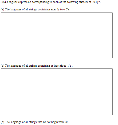 Solved Find a regular expression corresponding to each of | Chegg.com