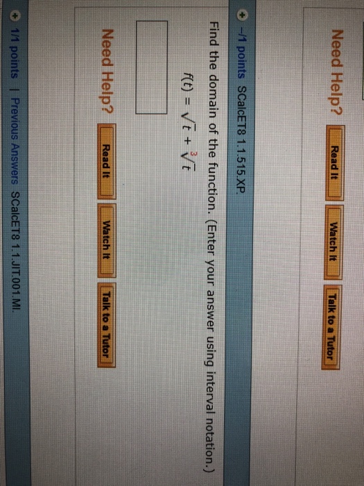 Solved Need Help? ReadIt Talk to a Tutor Watch It +-1 points | Chegg.com Solved Need Help? ReadIt Talk to a Tutor Watch It +-1 points | Chegg.com