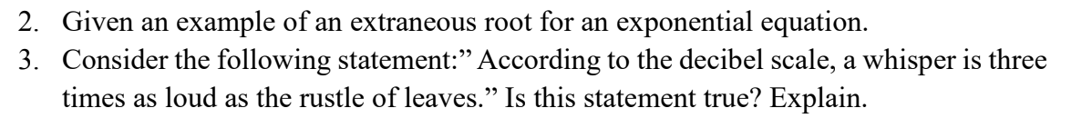 Solved 2. Given an example of an extraneous root for an | Chegg.com